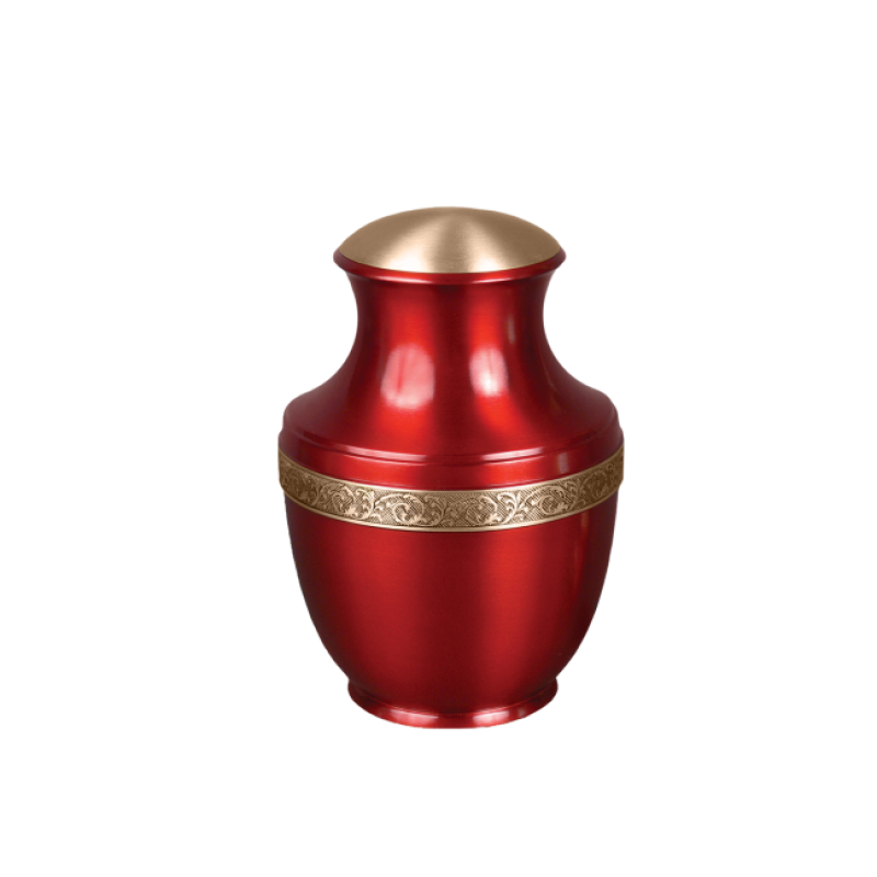 Deep Red Urn Sapphire with Bronze (Adult) - House Of Urns